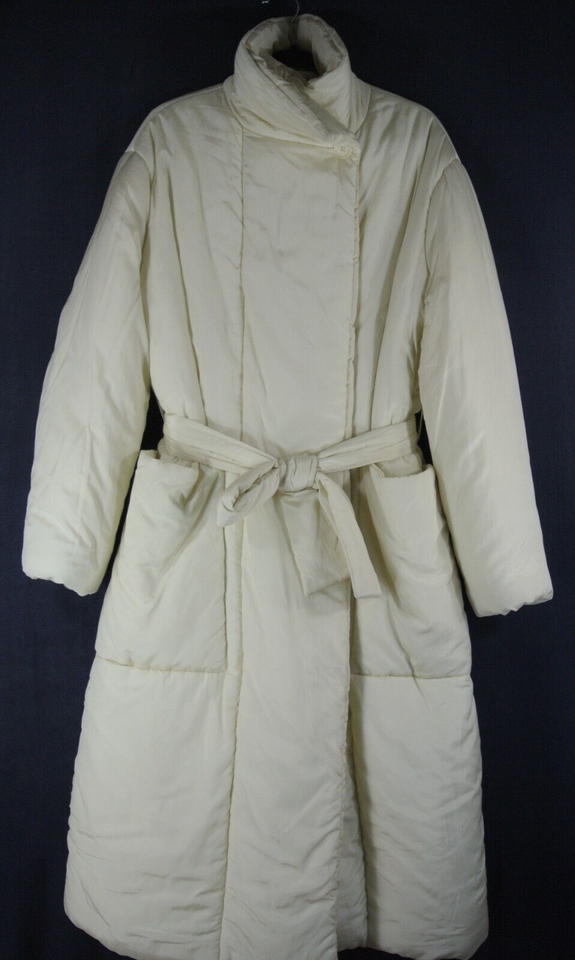 NWT Lemaire Off-White Padded Wrapover Coat in Ivory size 36 #DC70 | eBay