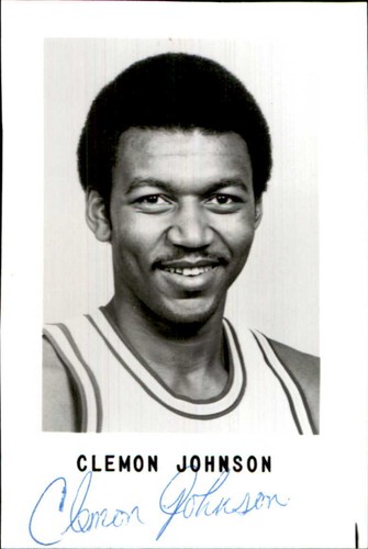 Clemon Johnson Signed Team Issued Press Small Photo Seattle SuperSonics ...