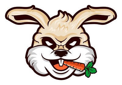 3” Cool Rabbit Sticker Carrot Tough Animal Strong Swag Bunny Mascot ...
