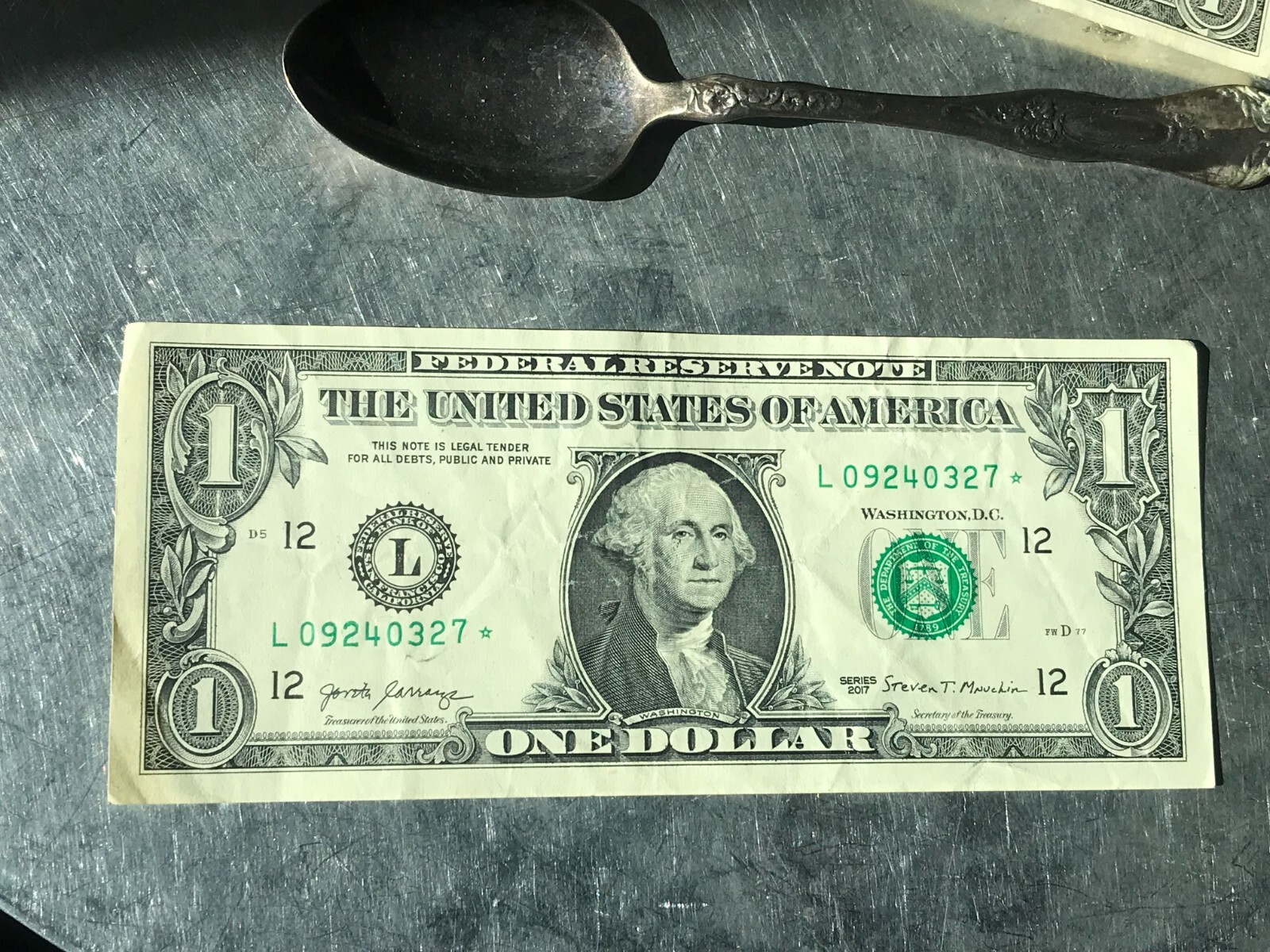 star note $ 1 One Dollar L 09240327* 2017 us | eBay