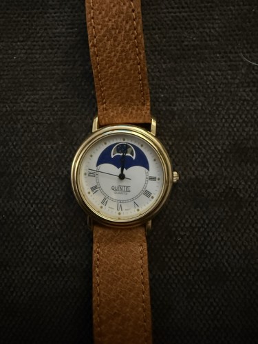 Quintel Moonphase Ladies Quartz Watch Genuine, Pig Skin Band | eBay