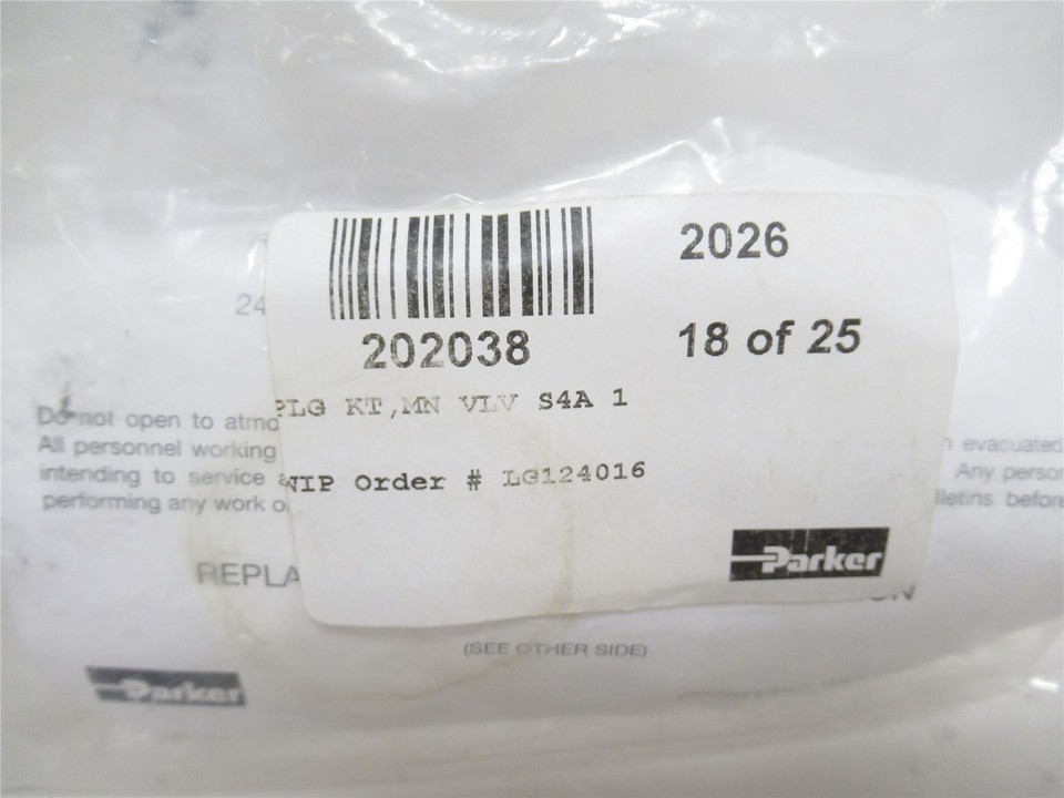 243864 New-No Box; Parker 202038 Main Valve S4A Plug Kit; Size: 1" | eBay