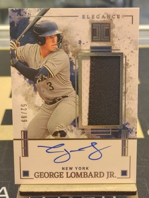 2025 IMPECCABLE GEORGE LOMBARD JR 45/99 ROOKIE PATCH AUTO YANKEES SP ...