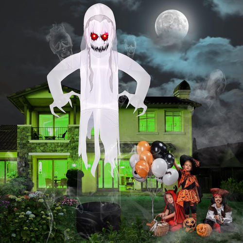 Kalolary Large 12 FT Halloween Inflatable Decoration Levitating White ...