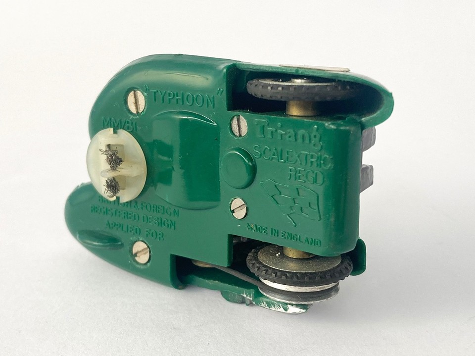 Triang Scalextric Slot Car MM/B1 "Typhoon" Motorcycle Sidecar #8 Green ...