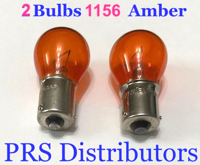 2 Amber Bulbs 1156 Single Filament 12V For Some Cars Trucks Boats Amber ...