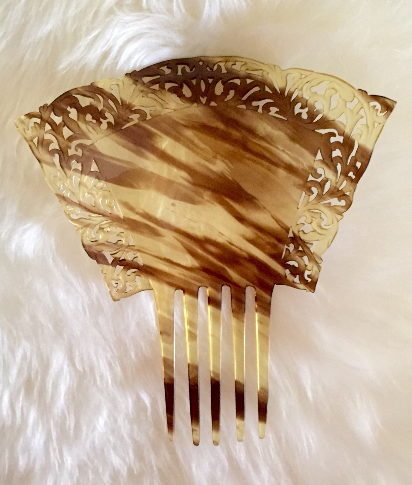Antique Edwardian Era Celluloid Hair Comb Superb Cond… - Gem