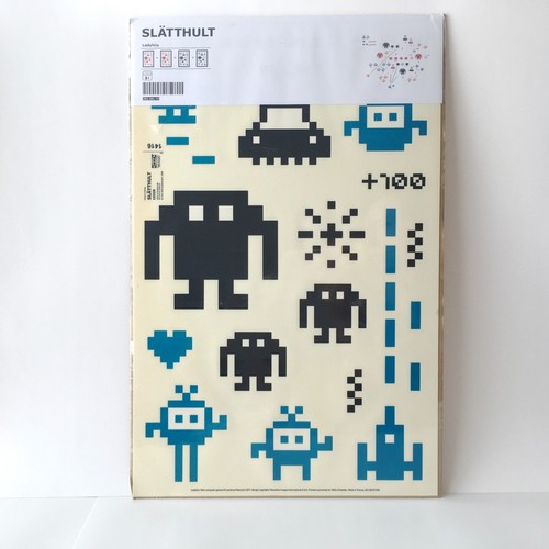 IKEA SLATTHULT Wall Decals Space Aliens Video Game Computer Retro ...