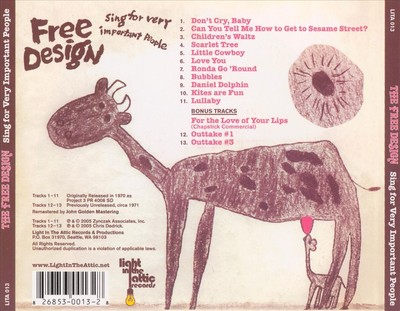 THE FREE DESIGN - SING FOR VERY IMPORTANT PEOPLE [BONUS TRACKS] NEW CD ...