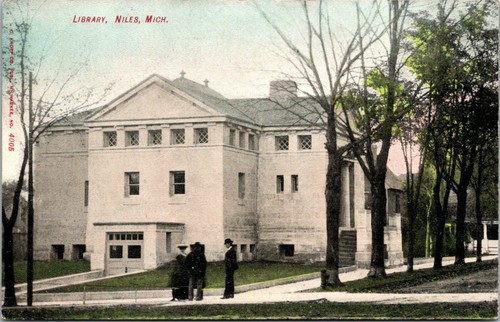 Library Niles Michigan Postcard | eBay