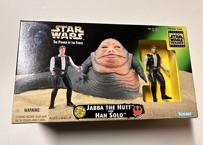Star Wars The Power of the Force Jabba the Hutt and Han Solo - Kenner ...