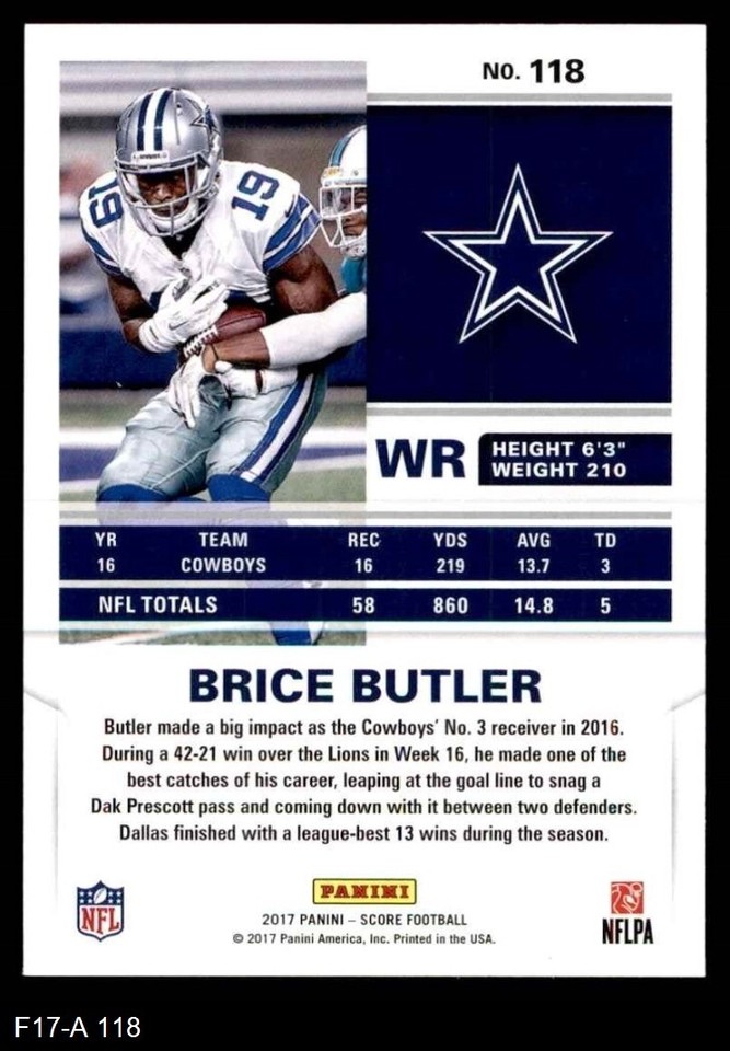 2017 Score #118 Brice Butler Cowboys San Diego St 8 - NM/MT | eBay