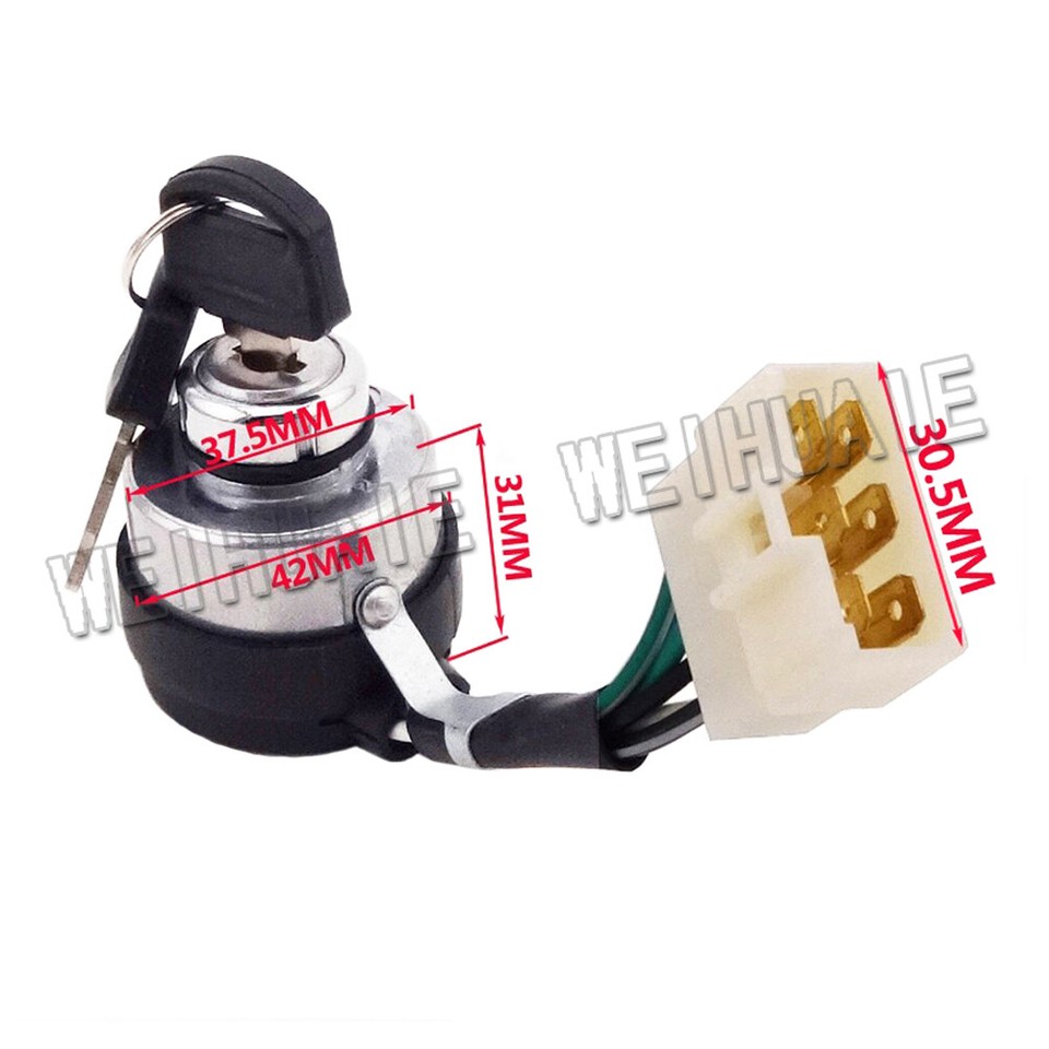 6-Wire Generator Ignition Key Switch For 5KW 6KW 7KW Chinese Generator ...