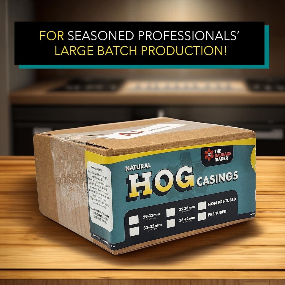 The Sausage Maker Natural Hog Sausage Casings Grade-A Edible Skin Whole ...