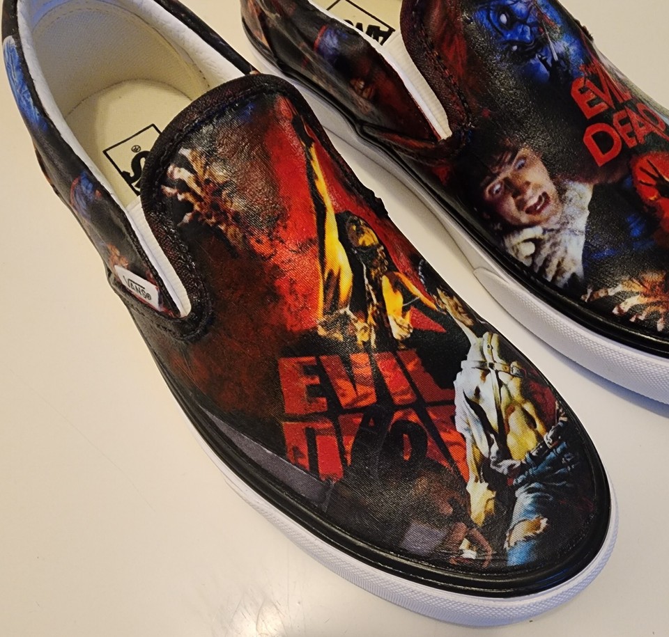 VANS Vans Custom Shoes Horror Slip On Mens ANY size Halloween | eBay