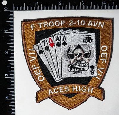 US Army OEF VII 7 F Troop 2-10 Aviation Aces High HOOK & LOOP Patch | eBay