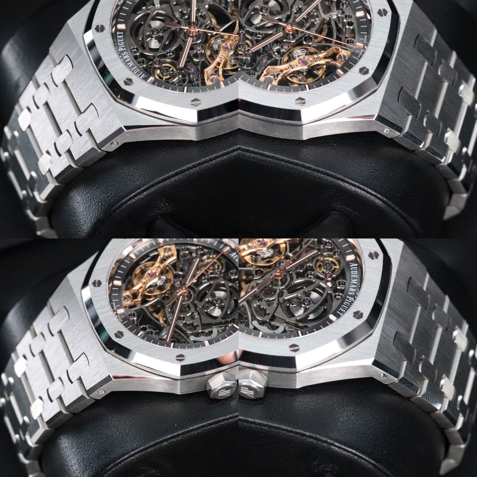 Audemars Piguet Royal Oak 41mm Openwork Skeleton Steel Double Balance ...