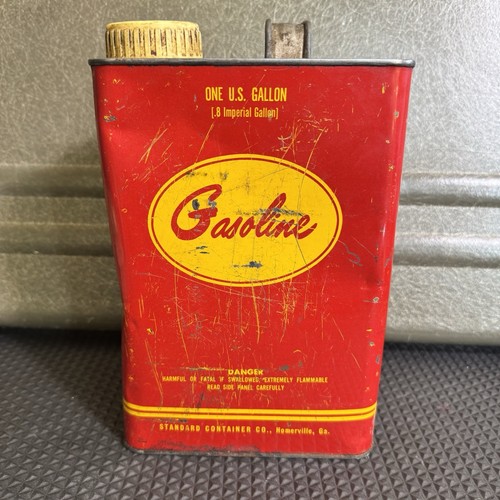 Vtg Standard Container Company 1 Gallon Gasoline Gas Can Jug EMPTY Red ...