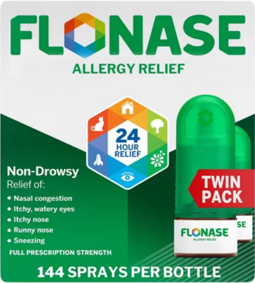 Lot Of 24 Flonase Allergy Relief Nasal Spray Twin Pack 2X 144 Sprays Ex ...