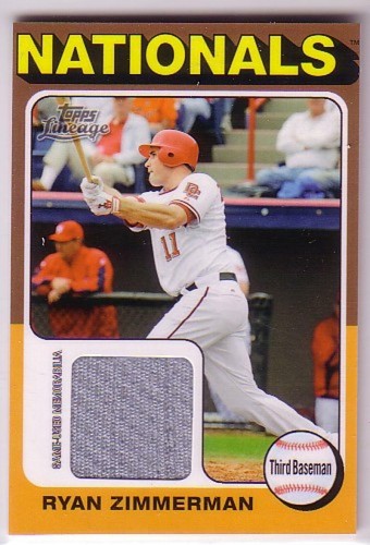 2011 Topps Lineage 1975 Mini Relics #75R-RZ Ryan Zimmerman NM-MT ...