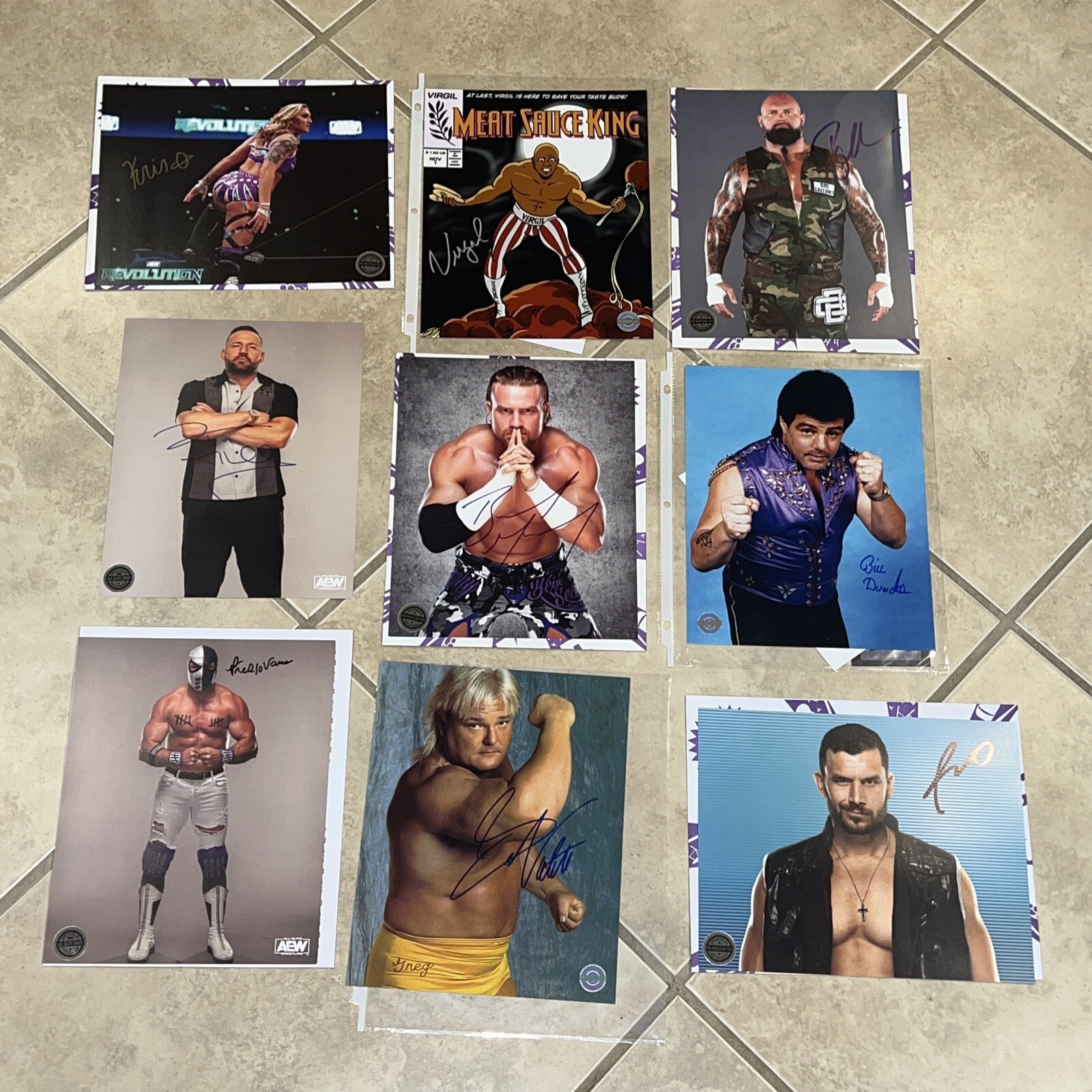 Lot of 9 Autographed Wrestling 8x10 Pictures WWE WWF AEW | eBay