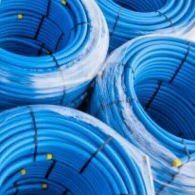 BLUE MDPE WATER MAINS PIPE ( WRAS APPROVED ) - NEW 25 MTRS, 50 MTRS and ...