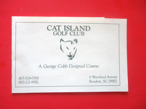 vtg - Scorecard - CAT ISLAND GOLF CLUB gc - Beaufort SC | eBay