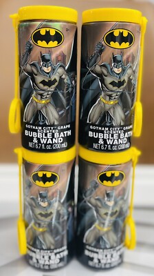(Lot of 4) Batman Bubble Bath & Wand Gotham City Grape Scented 6.7 fl ...