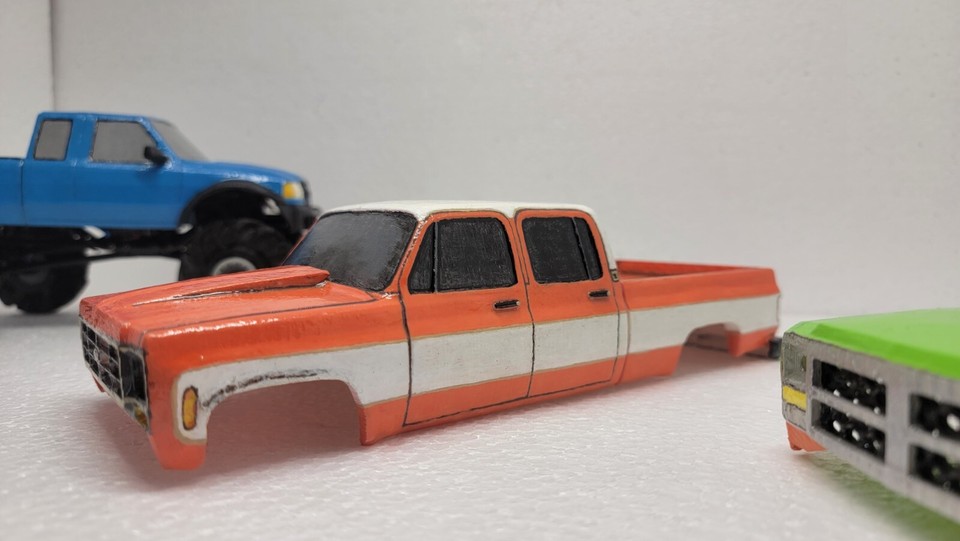 SCX24 SQUAREBODY CHEVY K30 Bed/CAB 155mm Wb DIY HARD BODY 4 AXIAL ...