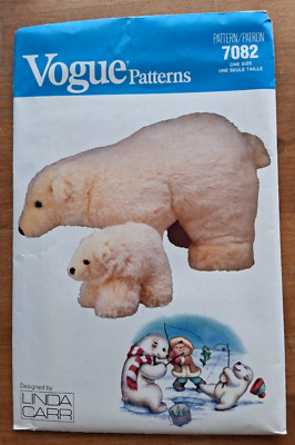 UNCUT VOGUE 7082 Plush Pattern Polar Bear Large and Small Stuffie ...