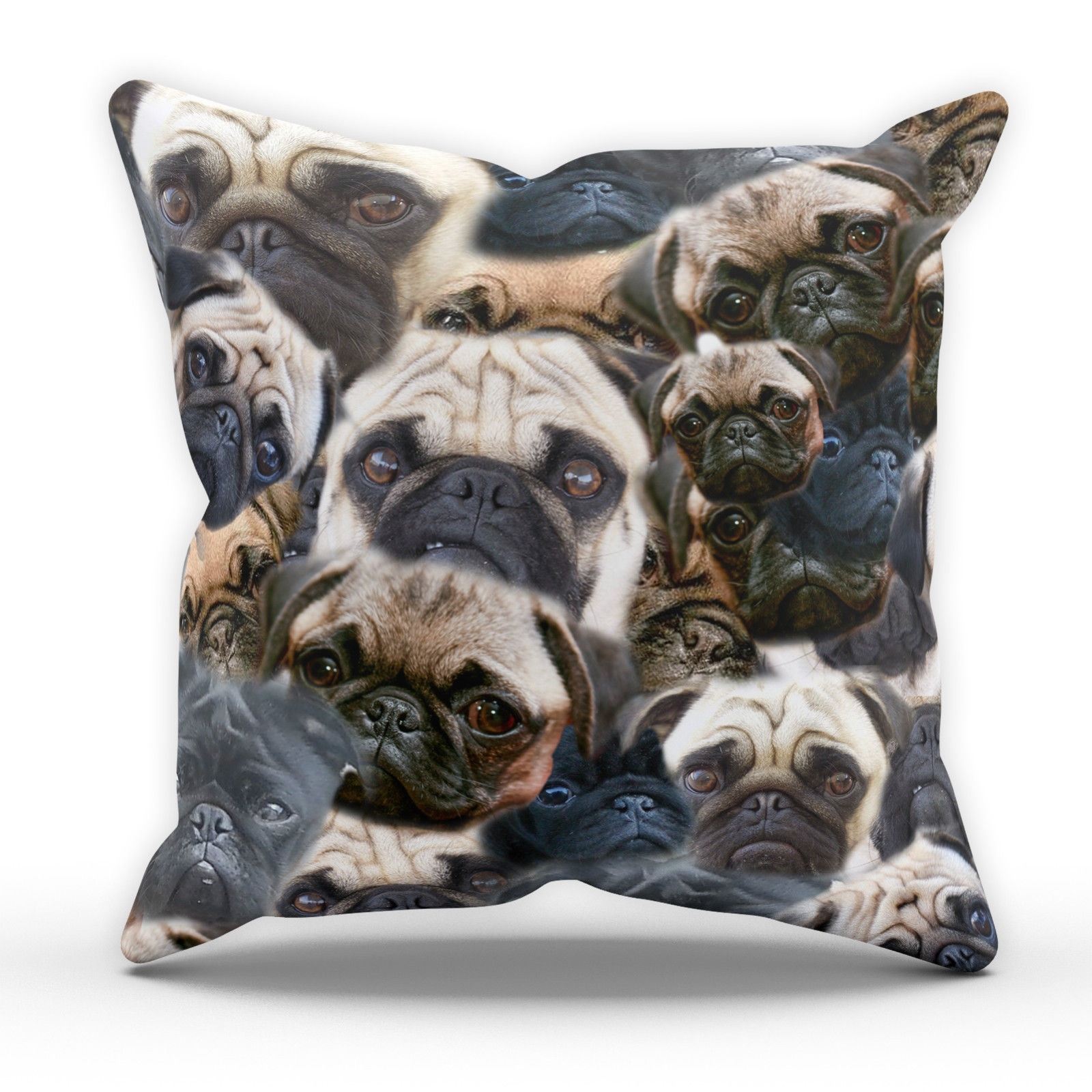 Pug All Over Cushion Pillow Bedroom Living Room Girls Pugs Dog Pet ...