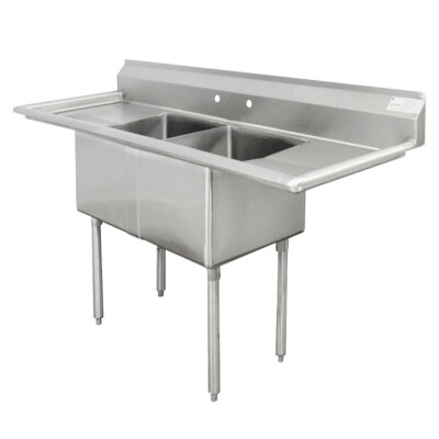 3-Compartment Sinks - 3 Compartment Sink With Drainboard