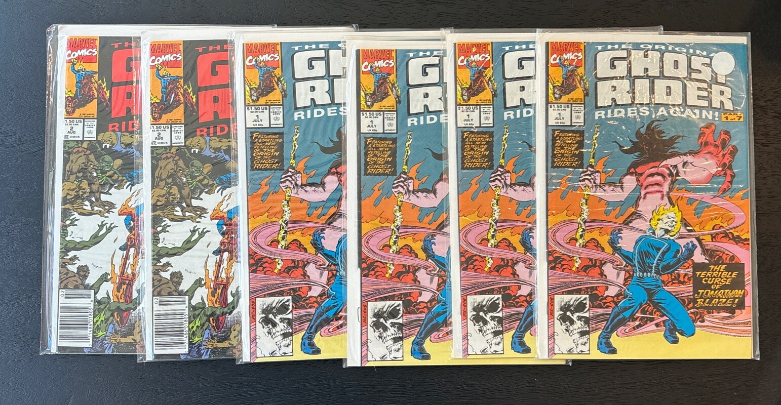 (6) GHOST RIDER RIDES AGAIN! #1 #2 LOT 1991 MARVEL COMICS | eBay
