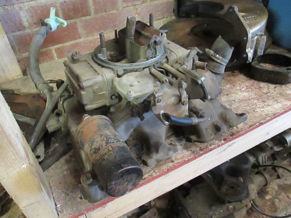 FORD V8 312 Y BLOCK FACTORY 4 BARREL INTAKE MANIFOLD AND HOLLEY ...