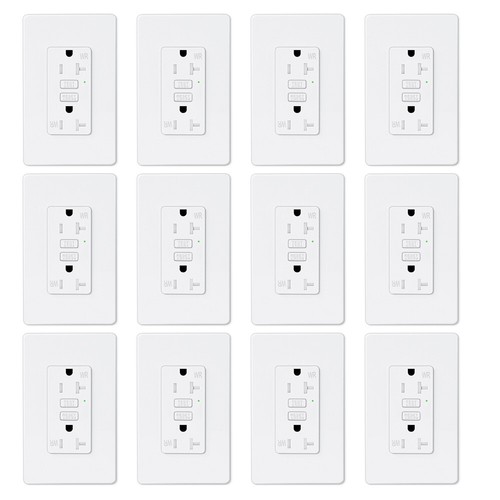 20A AMP 125Volt GFCI GFI Slim Safety Outlet Receptacle TR WR w/Wall ...