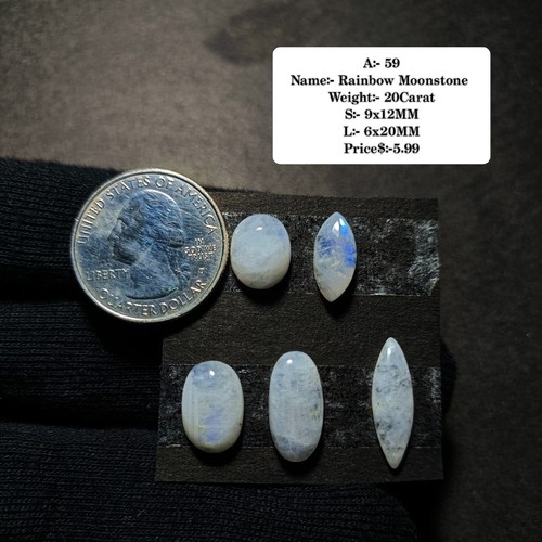 Rainbow Moonstone Large Palm Stone for Crystal Grid, Natural Polished ...