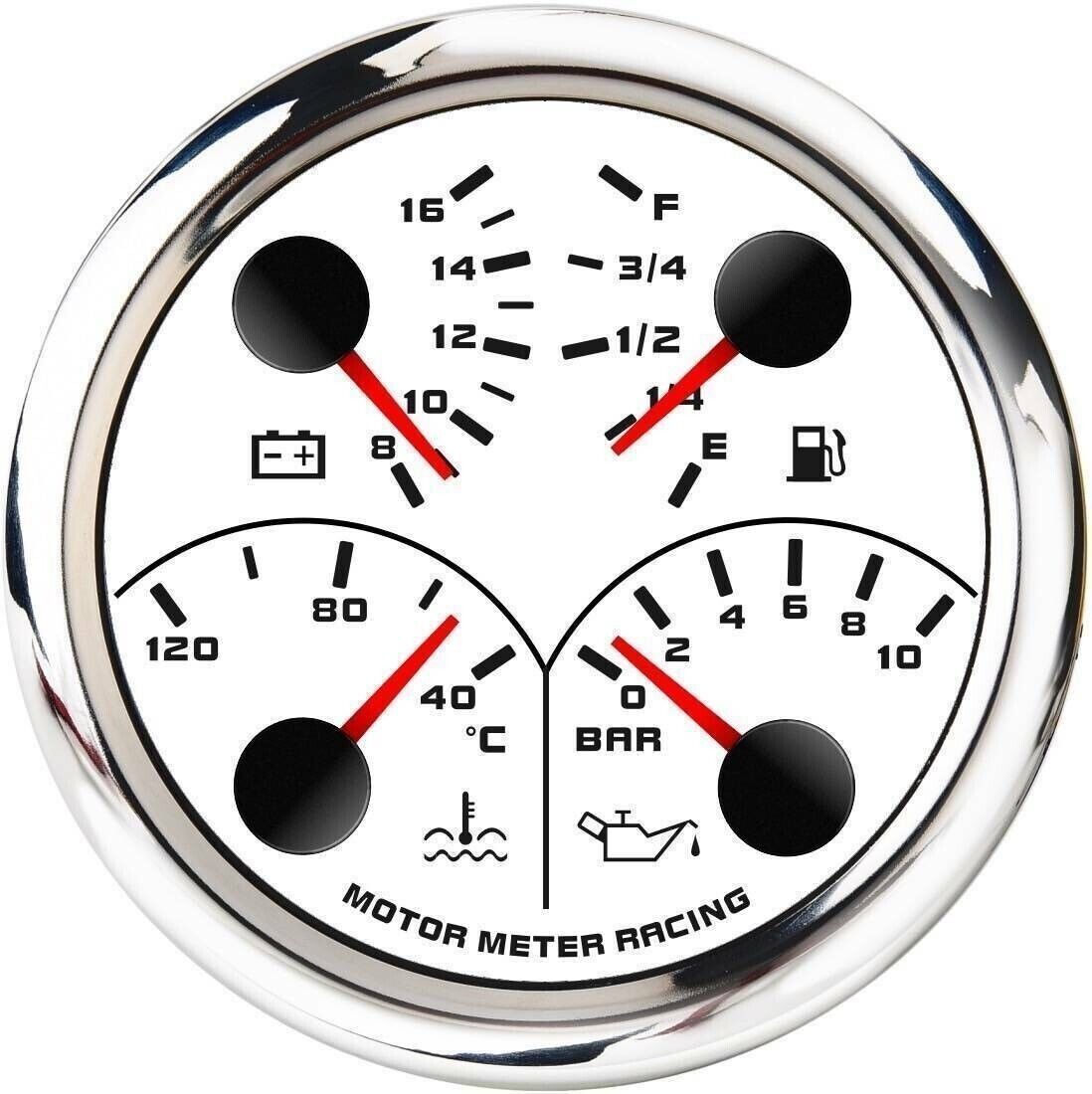 W PRO 85mm 2 Gauge Set GPS Speedometer Tachometer 200 KMH 4 IN 1 Multi ...