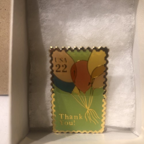 VTG Thank You USPS USA 22 Cent Stamp Pin Johnathan Gray & Associates | eBay