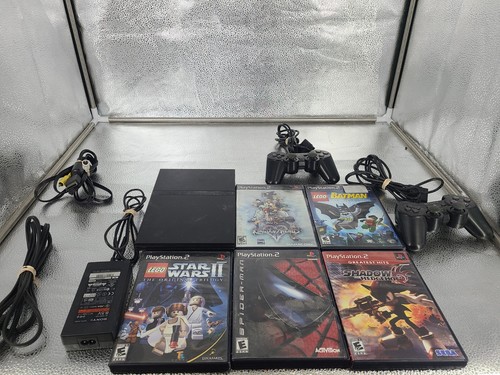PS2 Sony PlayStation 2 SliM Console Bundle w/ 2 Controller and 5 games ...