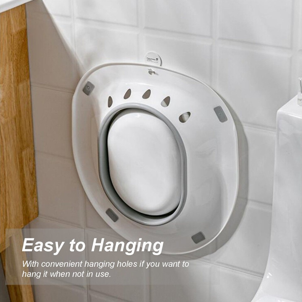 Portable Toilet Bidet Seat Plastic Tub Sitting Washing Elderly Disabled ...