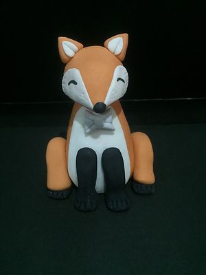 Fox Foxy Edible Fondant Decoration Cake Topper Forest Animals Birthday ...