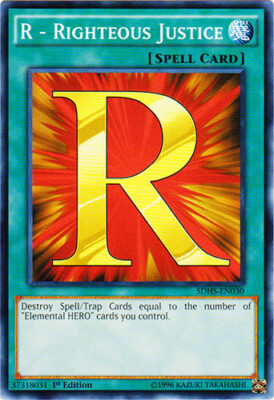 R - Righteous Justice - SDHS-EN030 - Common - 1st Edition x3 - Near ...