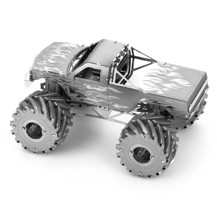 Monster Truck Flames Edition 3D Self Assembly DIY Metal Model Kit UK ...