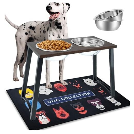 Elevated Dog Bowls For Two Large Dogs PawHut Elevated Dog Bowls Raised