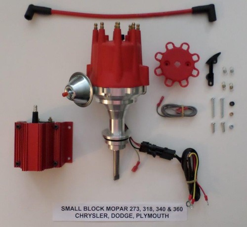 small cap SMALL BLOCK MOPAR 318, 340 & 360 HEI Distributor + RED 50K ...