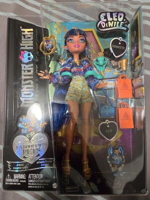 2023 Monster High Faboolous Pets CLEO DE NILE DOLL with Hissette & Tut ...