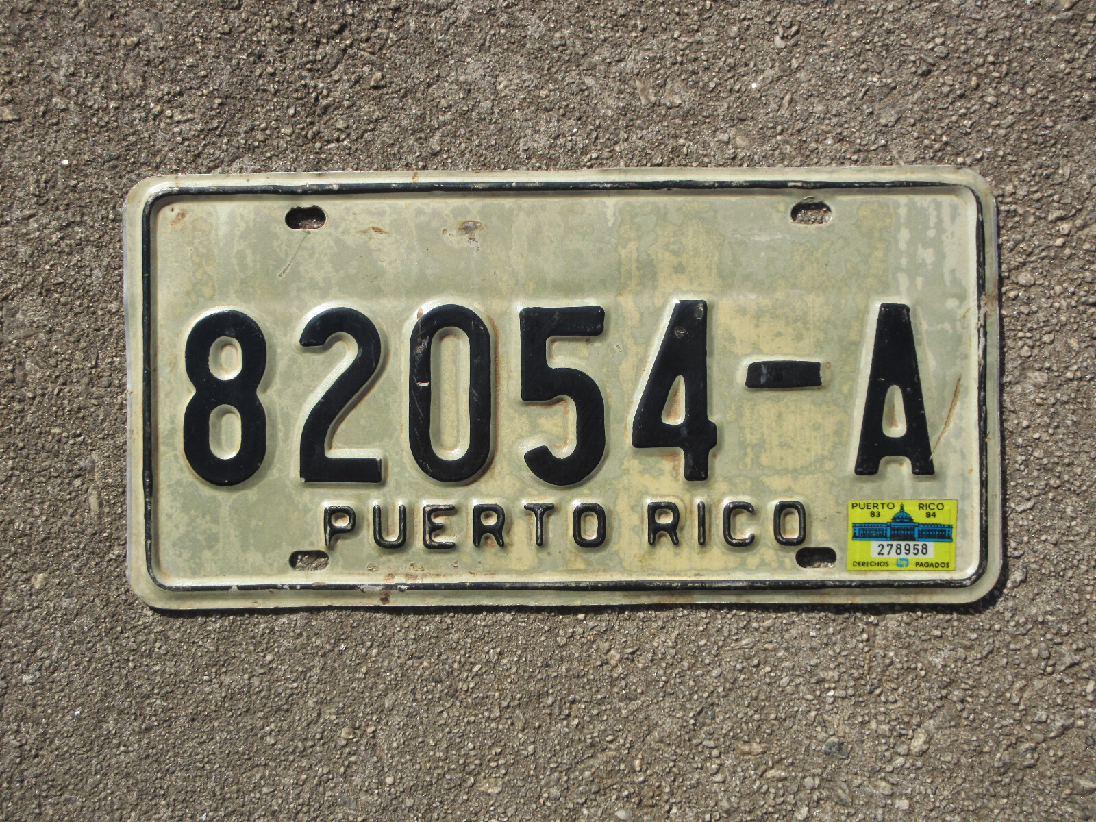 1984 Puerto Rico License Plate USA Pacific Islands 82054A US Territory ...