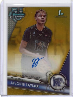 2023-24 Bowman University Chrome Javonte JJ Taylor Auto Gold #/50 ...