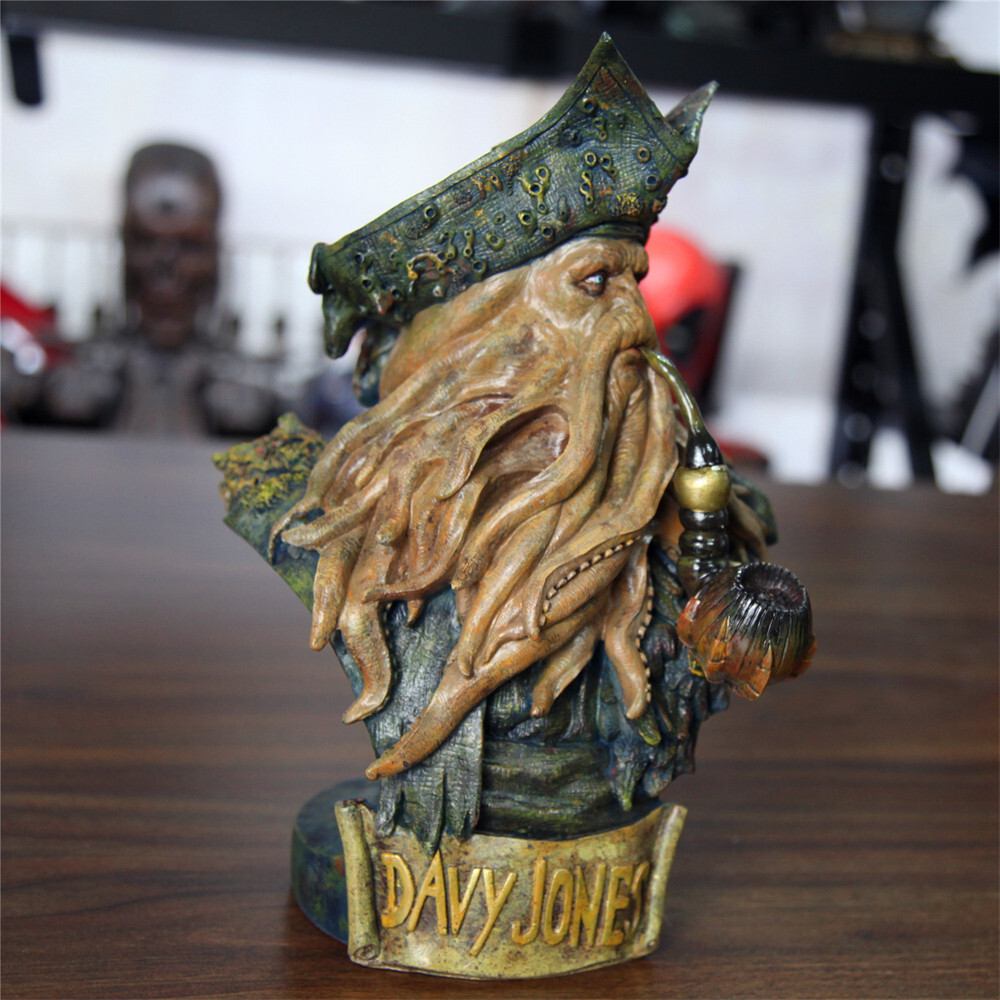 Pirates of the Caribbean Davy Jones Resin Painted Bust Statue 28cm New ...