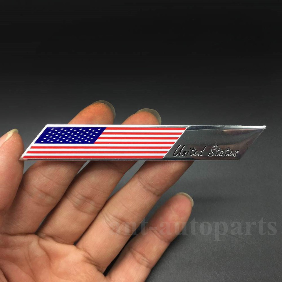 Aluminum American USA Flag Car Auto Body Side Trunk Decal Sticker Badge ...
